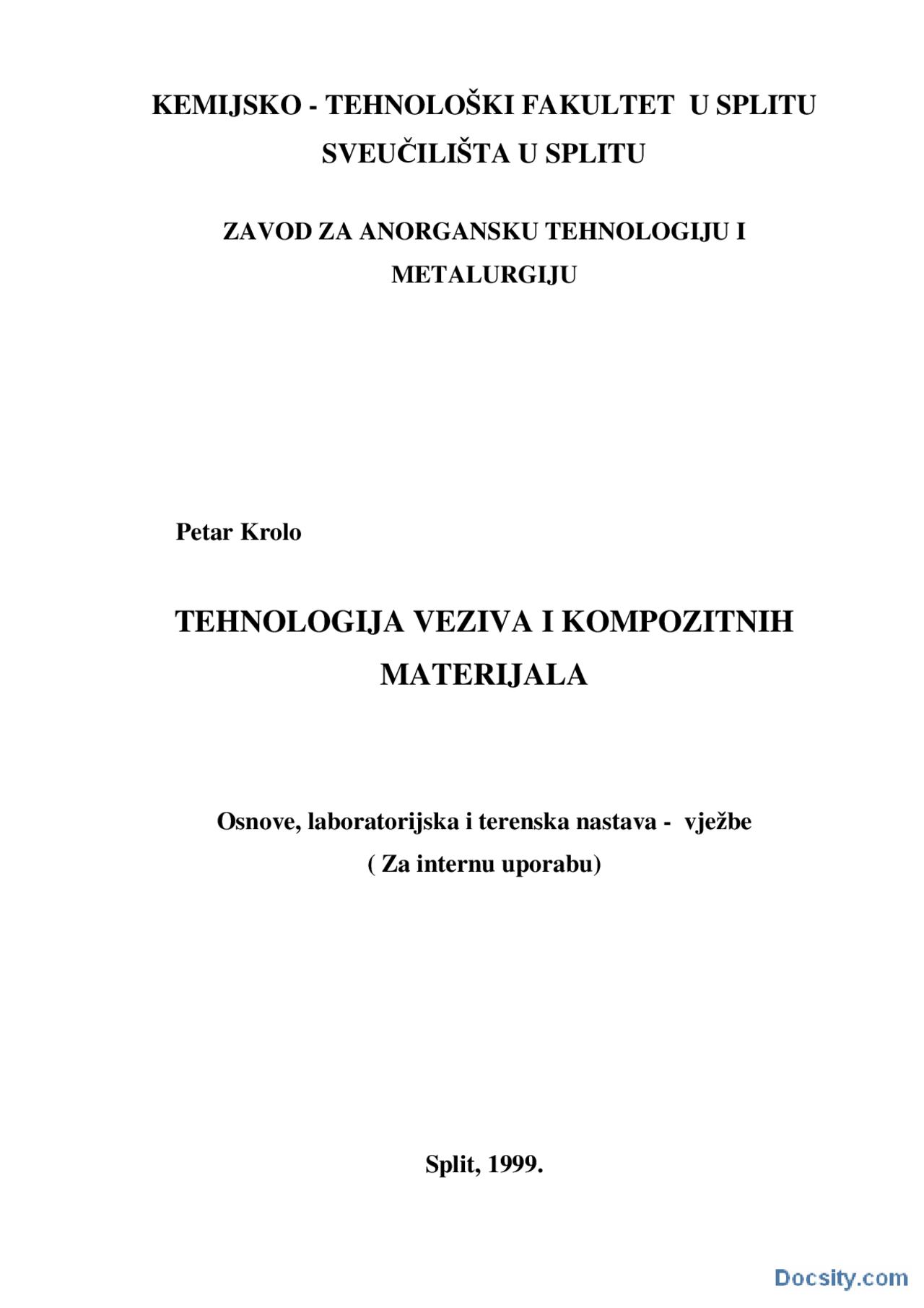 Tehnologija veziva i kompozitnih materijala-Skripta-Neorganska hemija i metarulgija-Hemija (1 ...