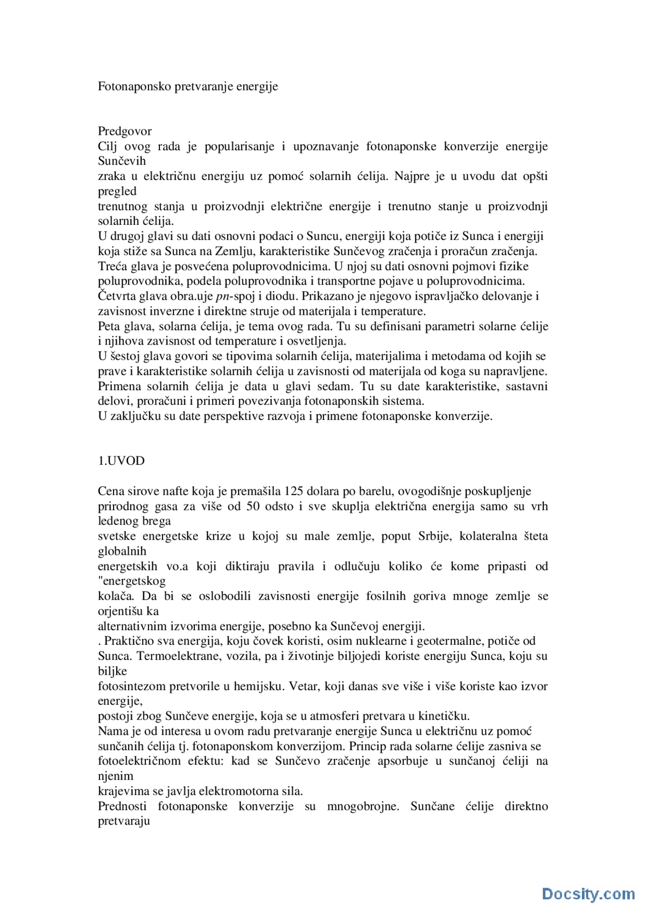 Fotonaponsko pretvaranje energije-Seminarski rad-Fizika | Maturalni ...