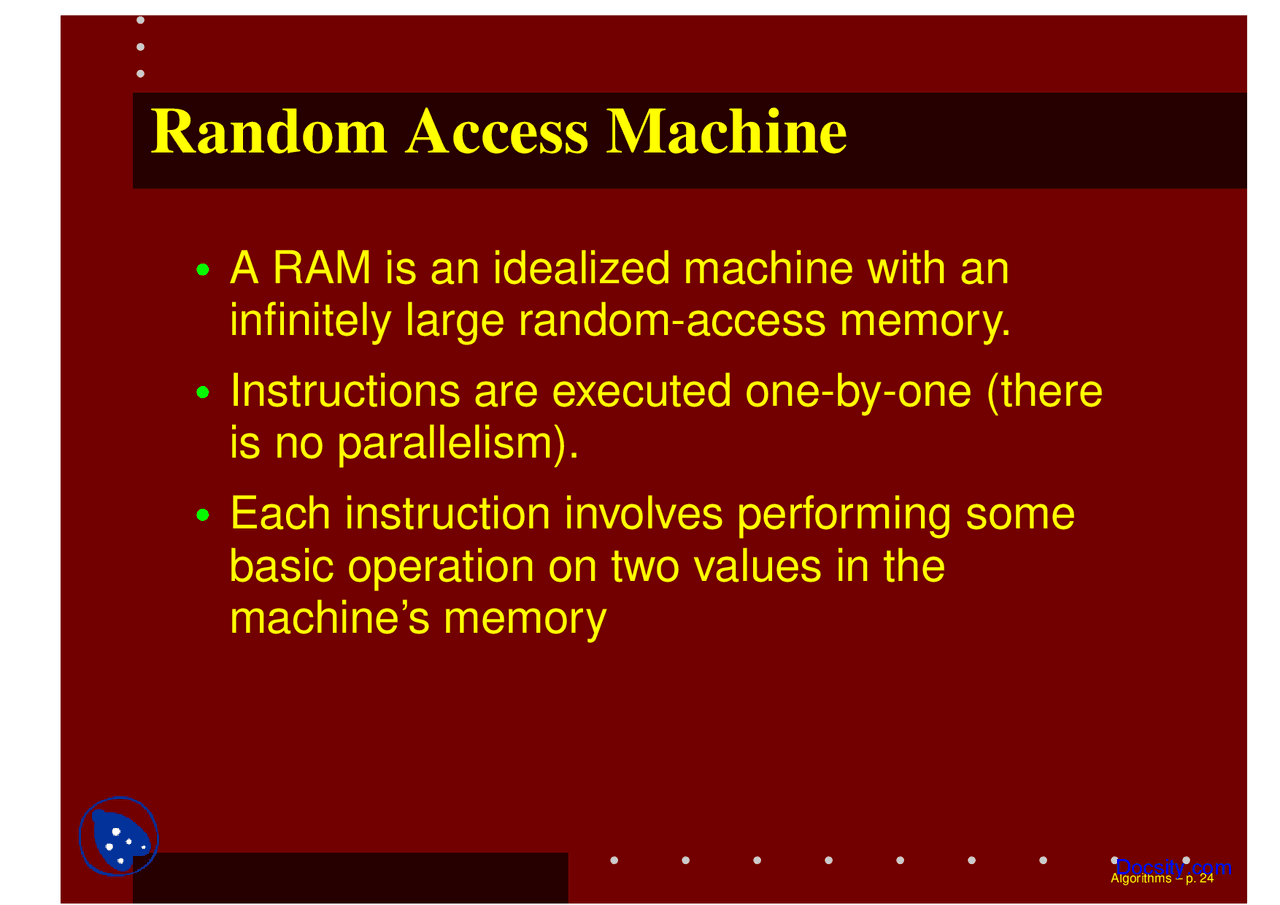 Random Access Machine Algorithm Lecture Slides Docsity