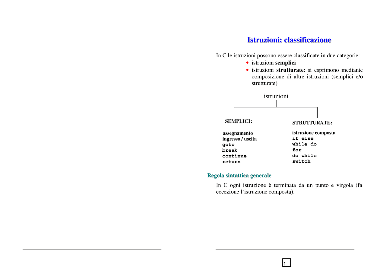 Istruzioni Semplici Appunti Di Informatica Docsity