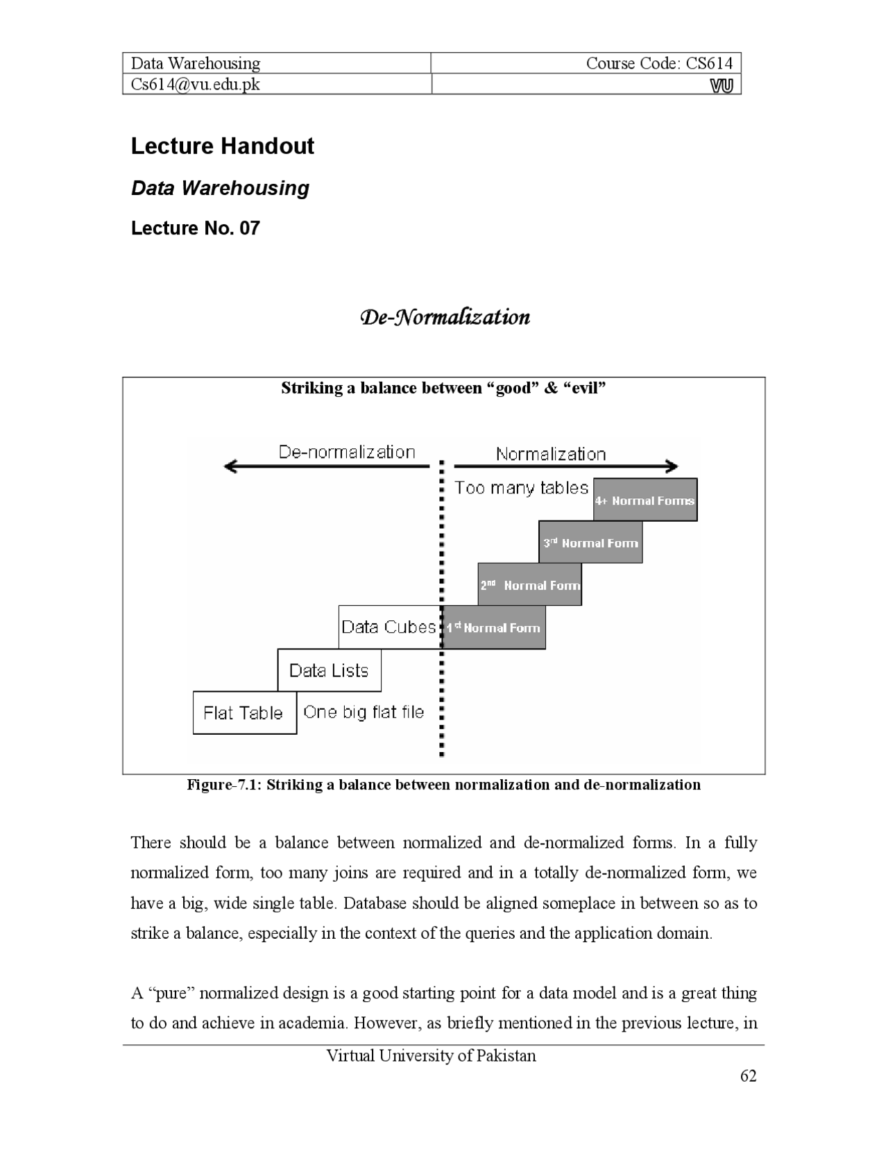Denormalization Data Warehousing Lecture Handouts Docsity