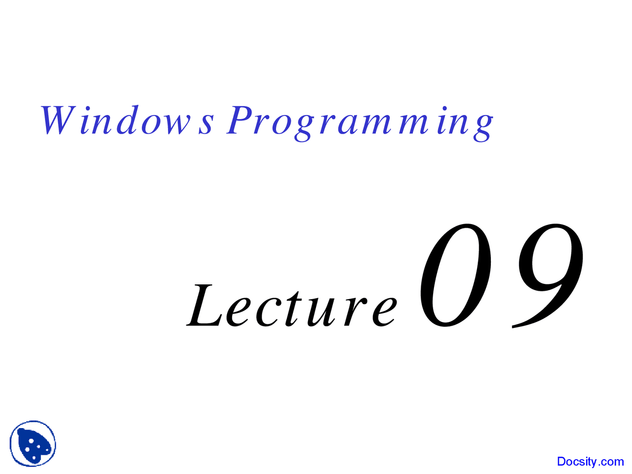 Processes In Windows Window Programming Lecture Slides Docsity
