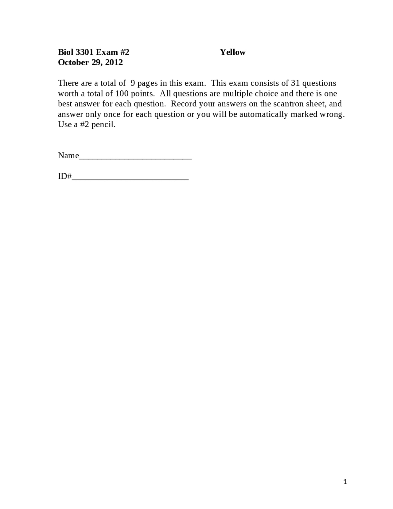 32 Questions With Solutions For Genetics Exam 2 Biol 3301 Docsity