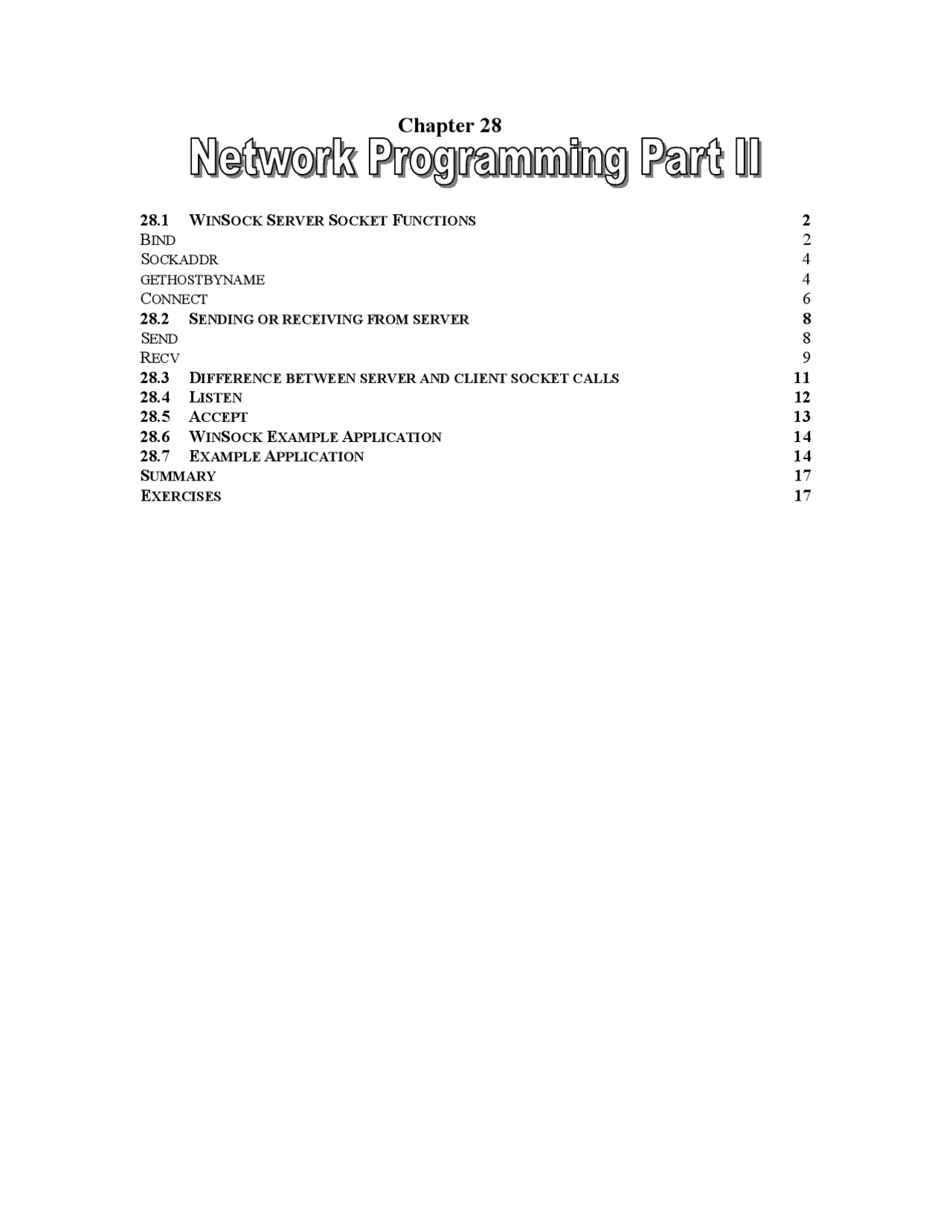 Winsock Server Socket Functions Computer Programming Lecture Notes 2641