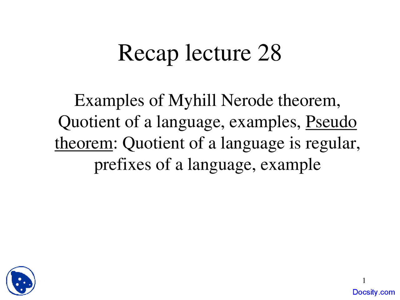 Effectively Solvable Problem Theory Of Automata Lecture Slides Docsity