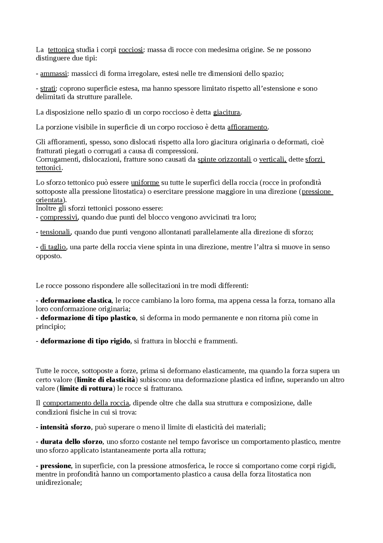 Tettonica Appunti Di Geologia Docsity