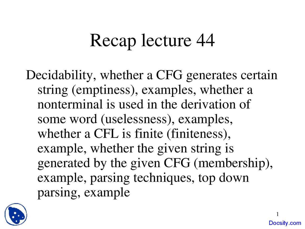 Turing Machine Theory Of Automata Lecture Slides Docsity