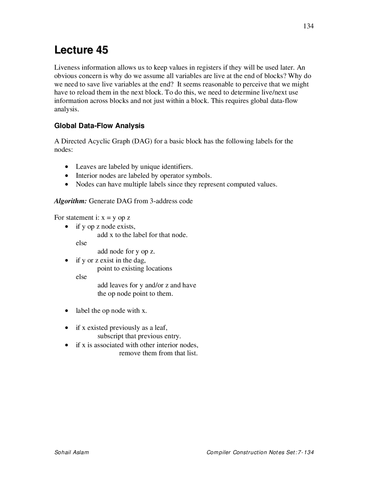 Directed Acyclic Graph Compiler Construction Lecture Notes Docsity
