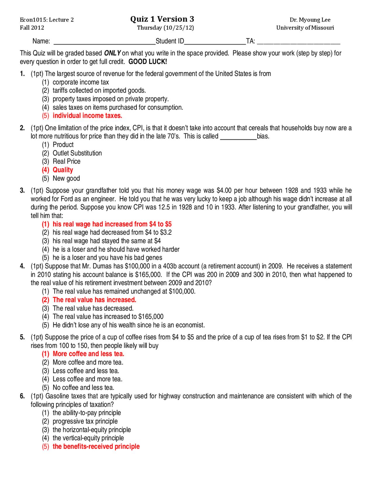 Econ 1015 Lecture 2 and Quiz 1 - Fall 2012 - Prof. Sin Myoung Lee ...