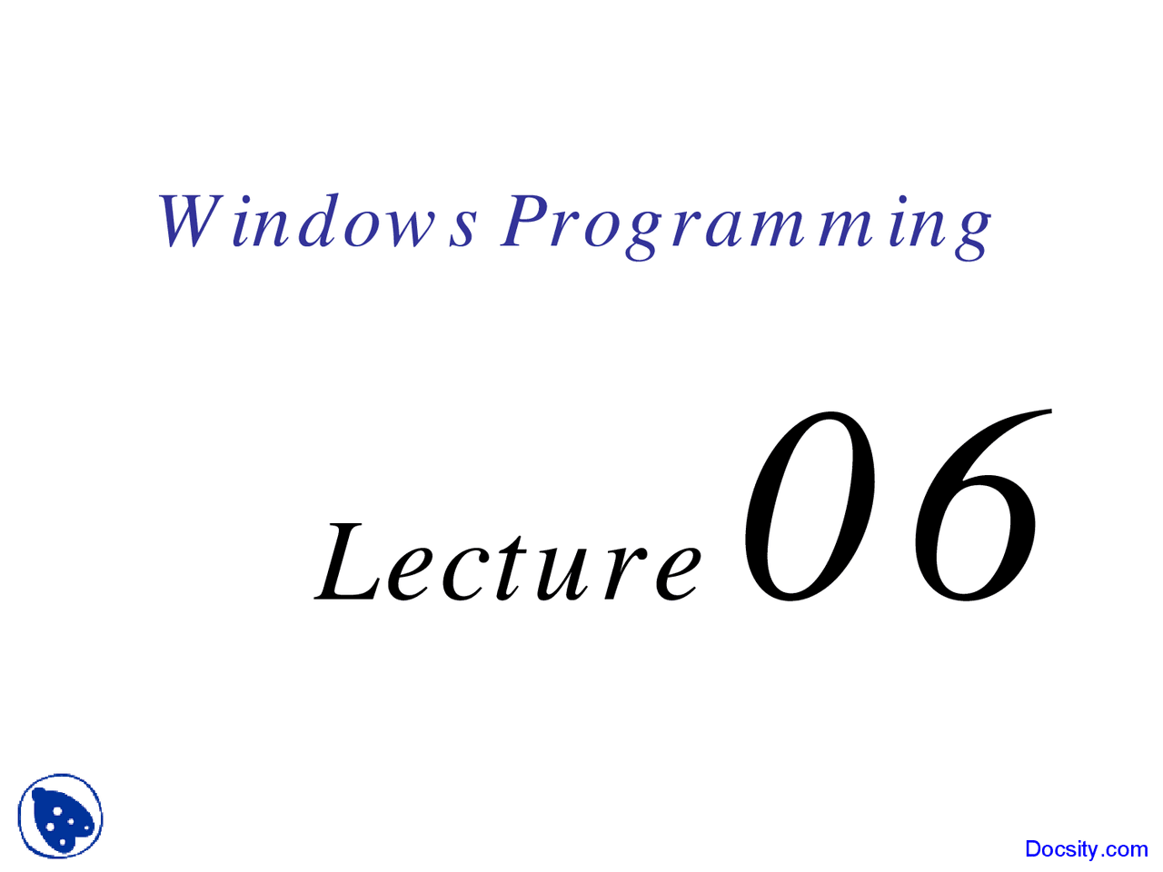 Bitwise Operators Window Programming Lecture Slides Docsity
