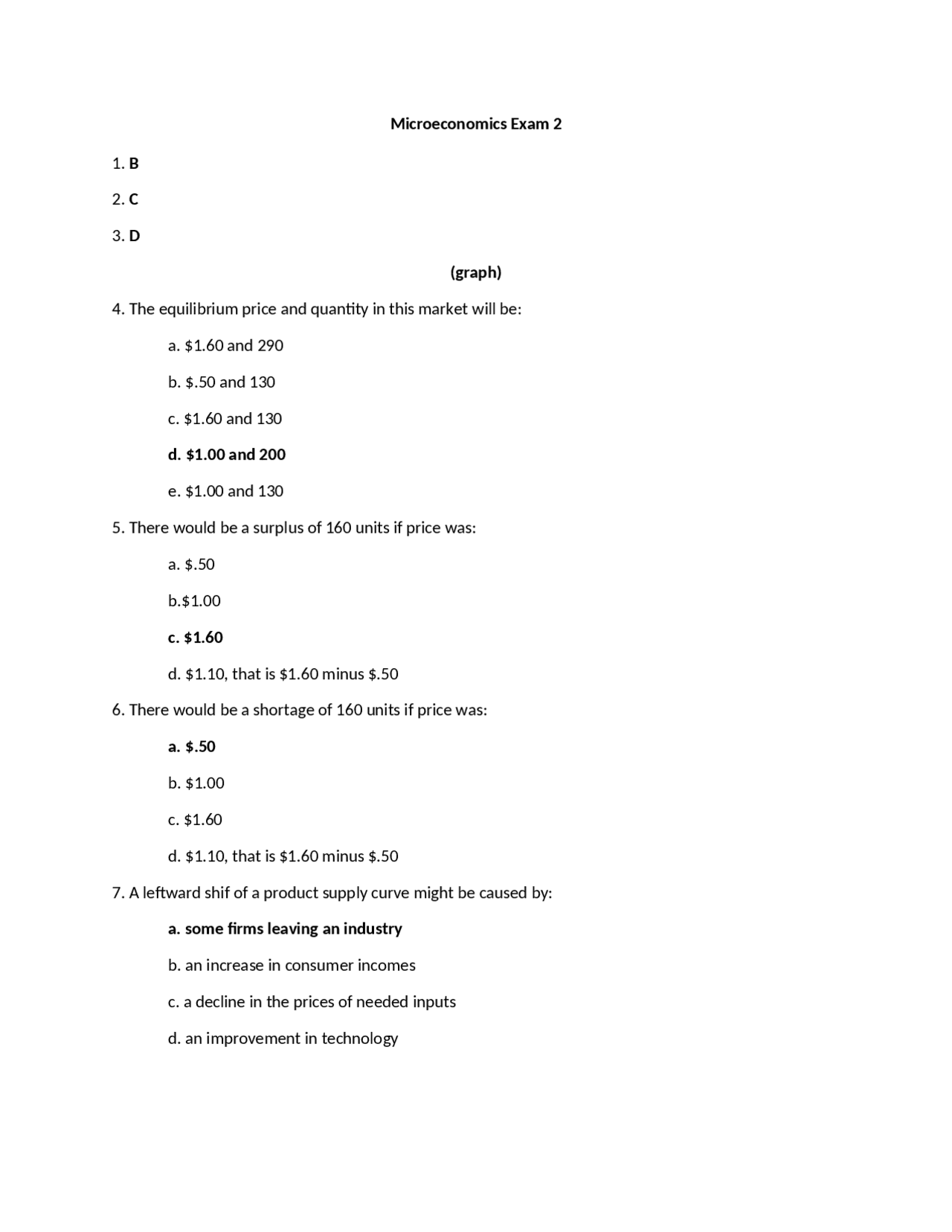 Exam 2 With Solved Mcqs Principles Of Microeconomics Econ 112