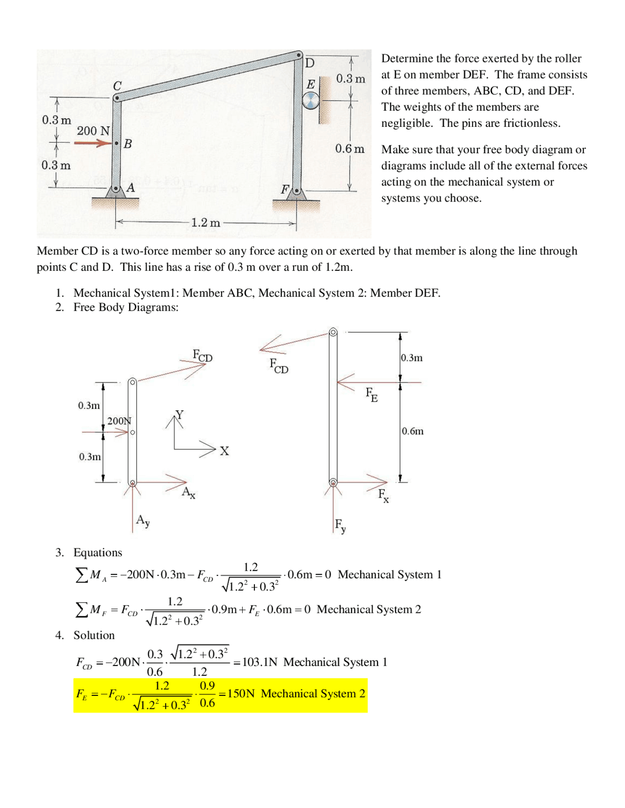 Exam 1 With Solution Statistics And Dynamics Mech 2110 Docsity