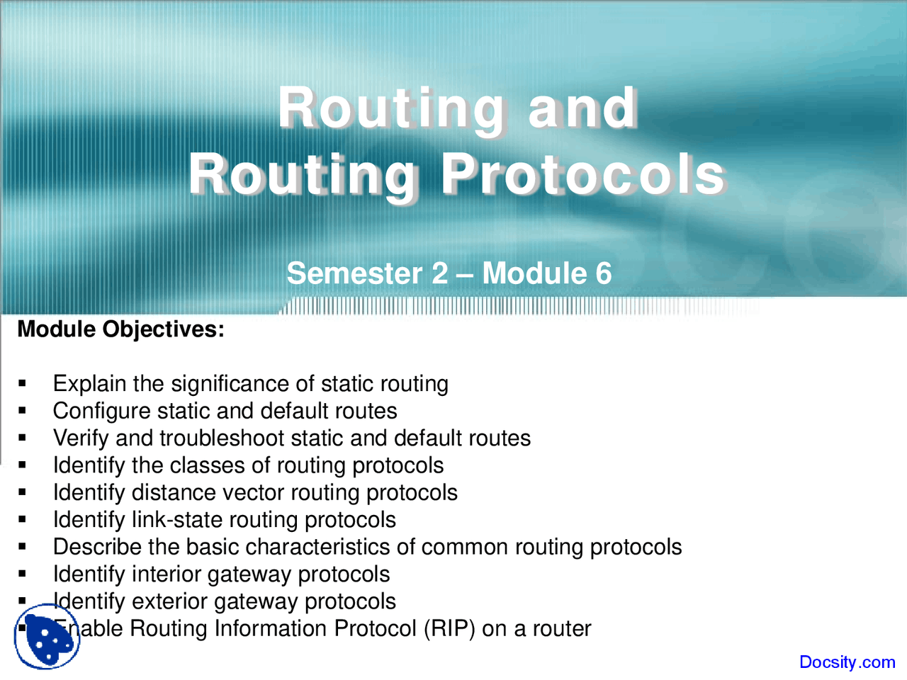 Routing Routing Protocols Computer Network Lecture Slides Slides 7516