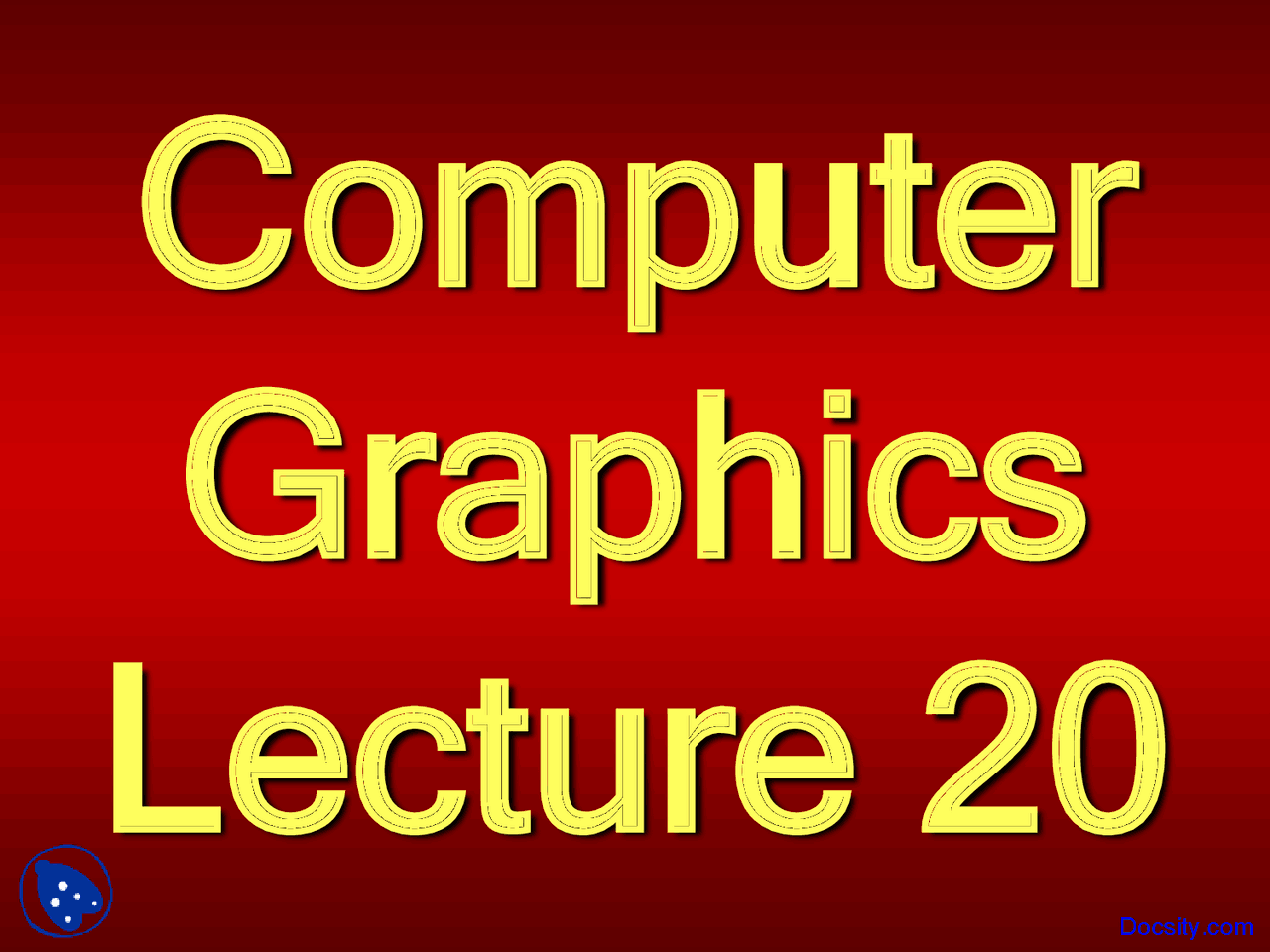 Perspective Projection Computer Graphics Lecture Slides Docsity
