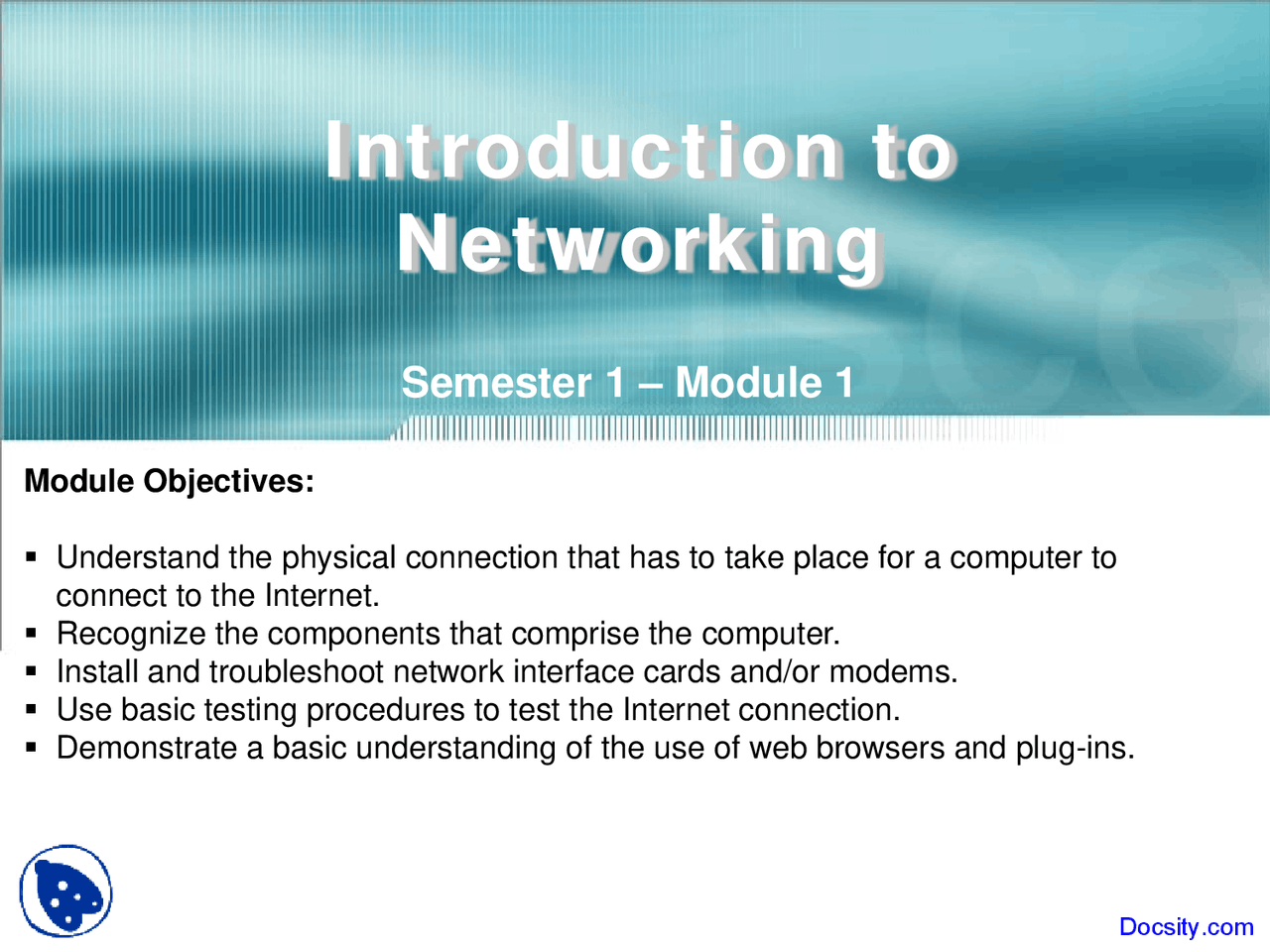 Introduction To Networking Computer Network Lecture Slides Docsity 9071