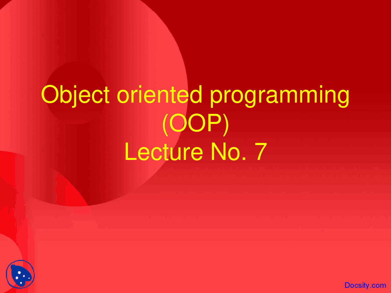 Type in C pp, Class - Object Oriented Programming - Lecture Slides | Slides Object Oriented ...