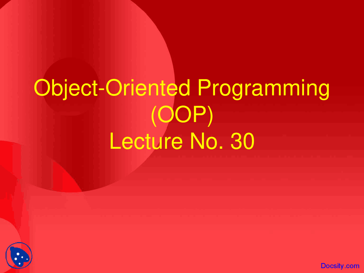 Polymorphism Object Oriented Programming Lecture Slides Docsity 7228