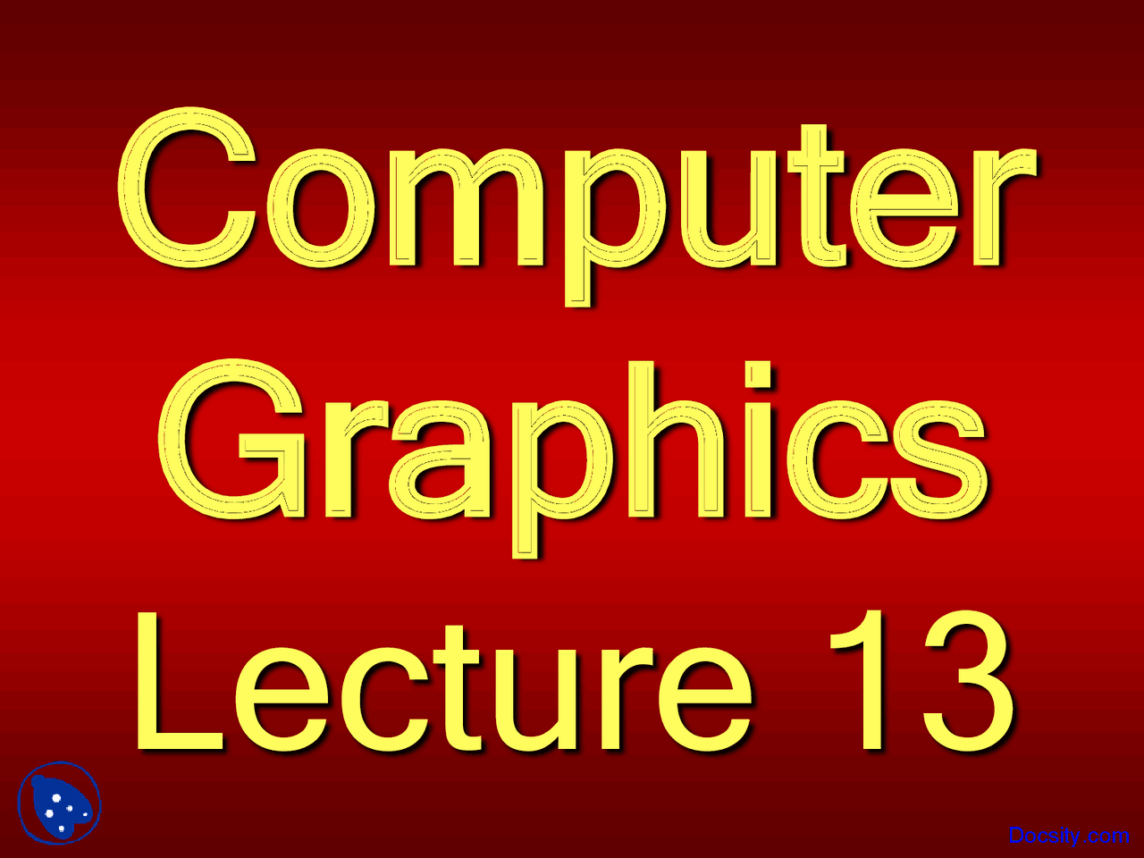 Video Display Devices Computer Graphics Lecture Slides Docsity