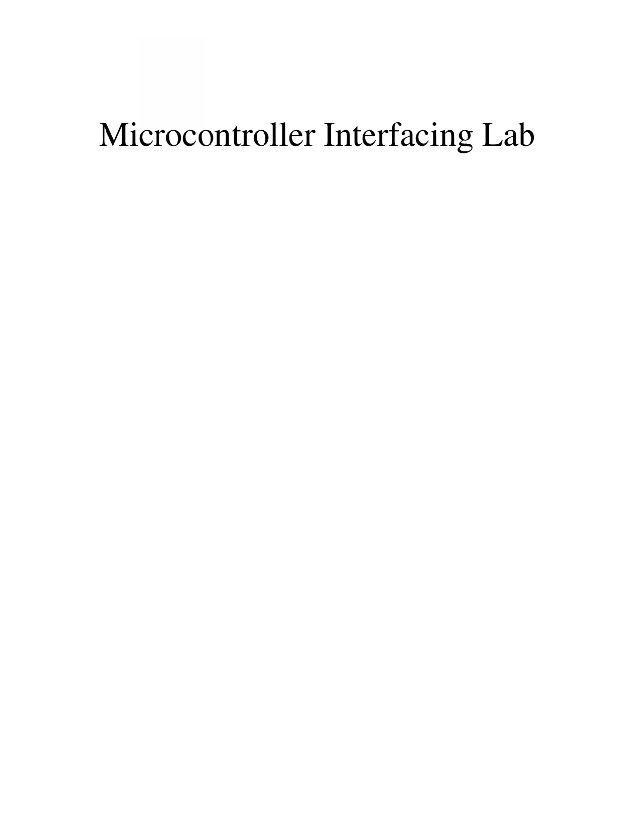 Program Flow Microcontroller Interfacing Lab Handouts Docsity