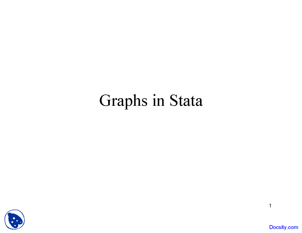 Graphs In Stata Econometrics Lecture Slides Docsity