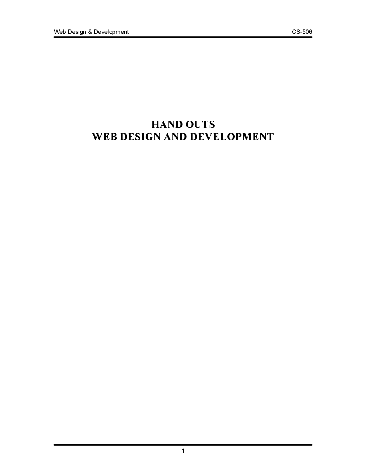 Java Features - Web Design and Development - Lecture Handouts - Docsity