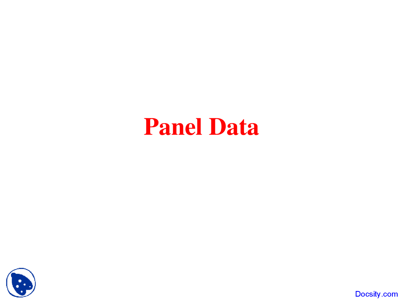 Panel Data Econometric Analysis Of Panel Data Lecture Slides Docsity