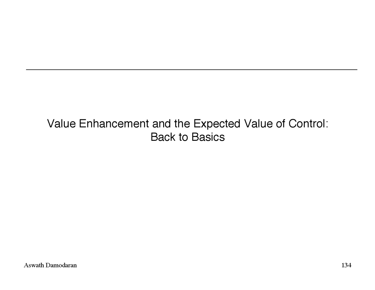 Expected Value of Control - Valuation, Equity Investment and Markets ...