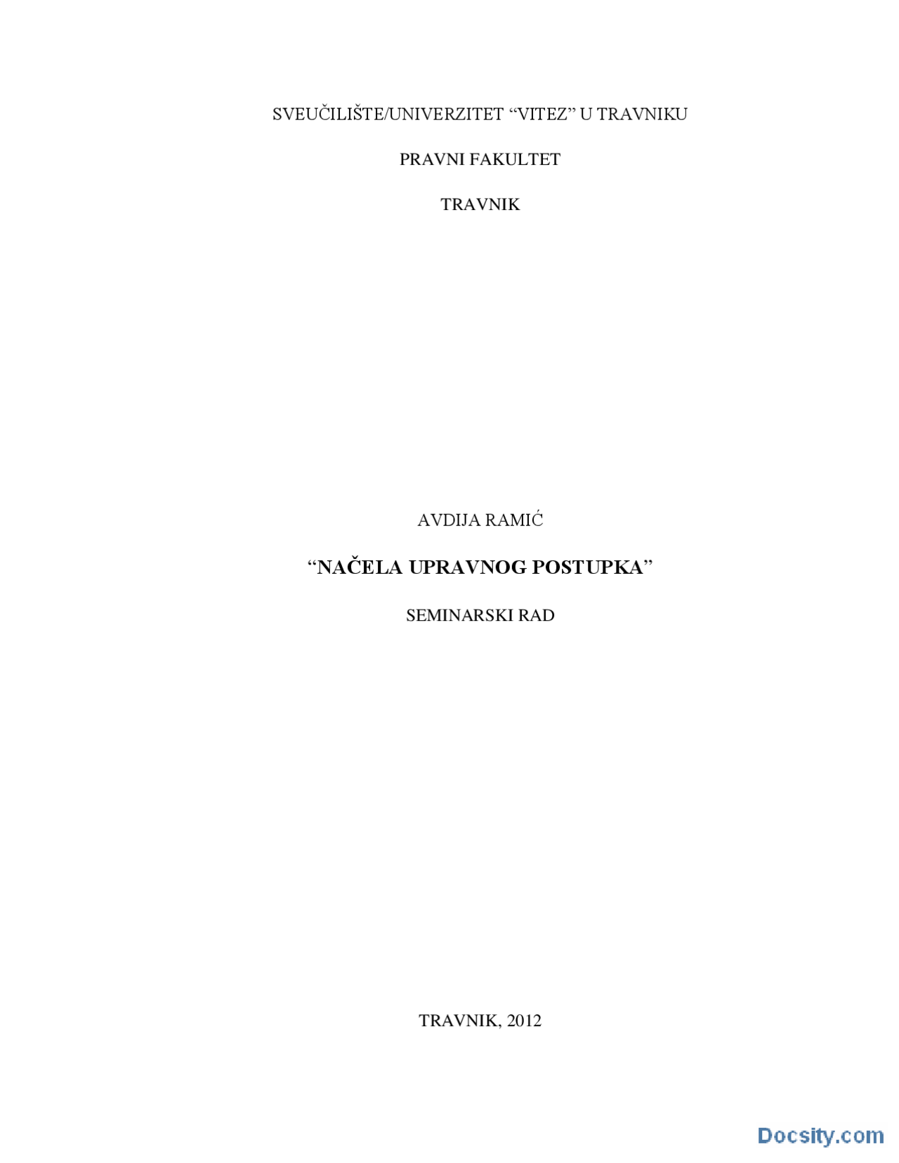 Na ela upravnog postupka-Seminarski rad-Pravo | Maturalni radovi' predlog Javne finansije i ...