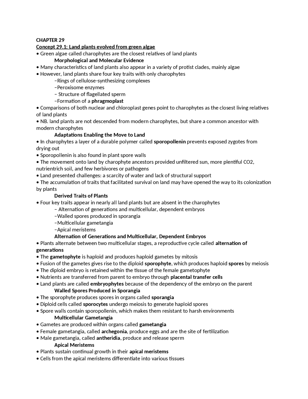 Chapter 29 Lecture Notes Docsity