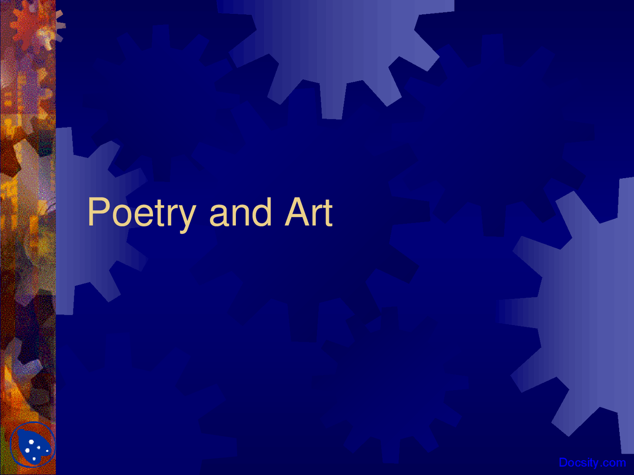 Poetry And Art English Language Lecture Slides Docsity