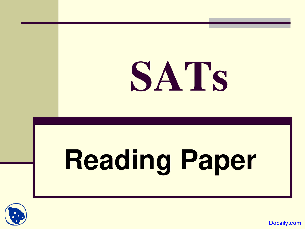 SATs Reading - English Language - Lecture Slides - Docsity