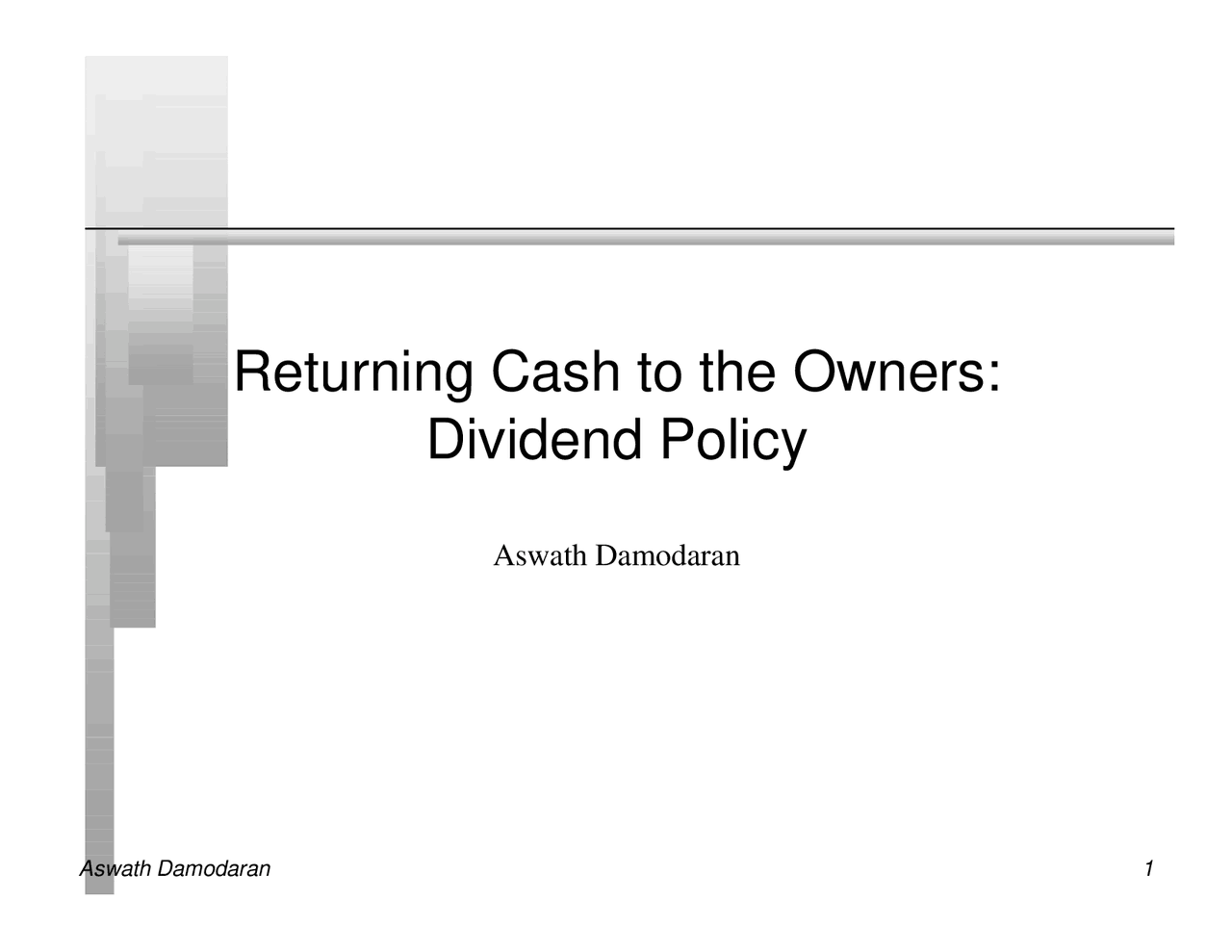 Dividend Policy Applied Corporate Finance Lecture Slides Docsity