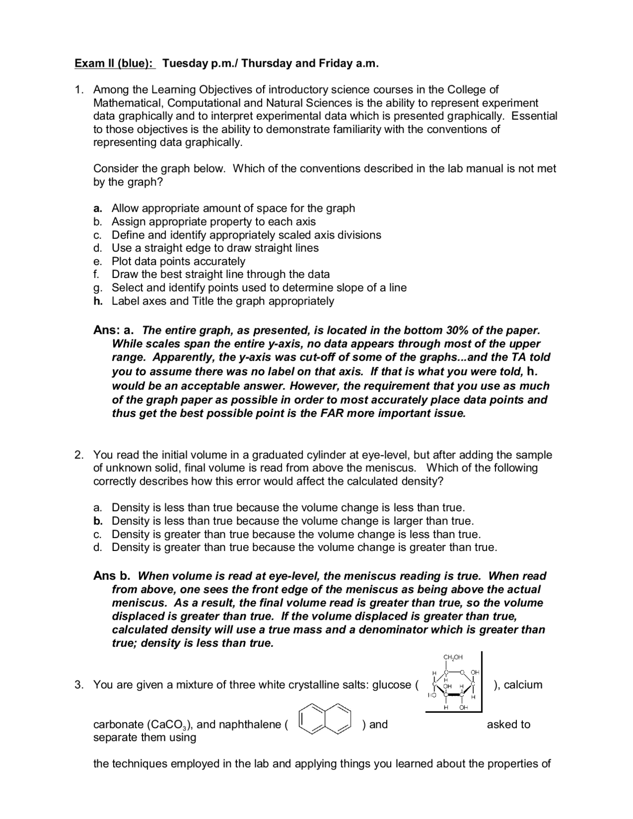Midterm Exam with Solution - Chemistry I Laboratory | CHEM 132 | Exams ...