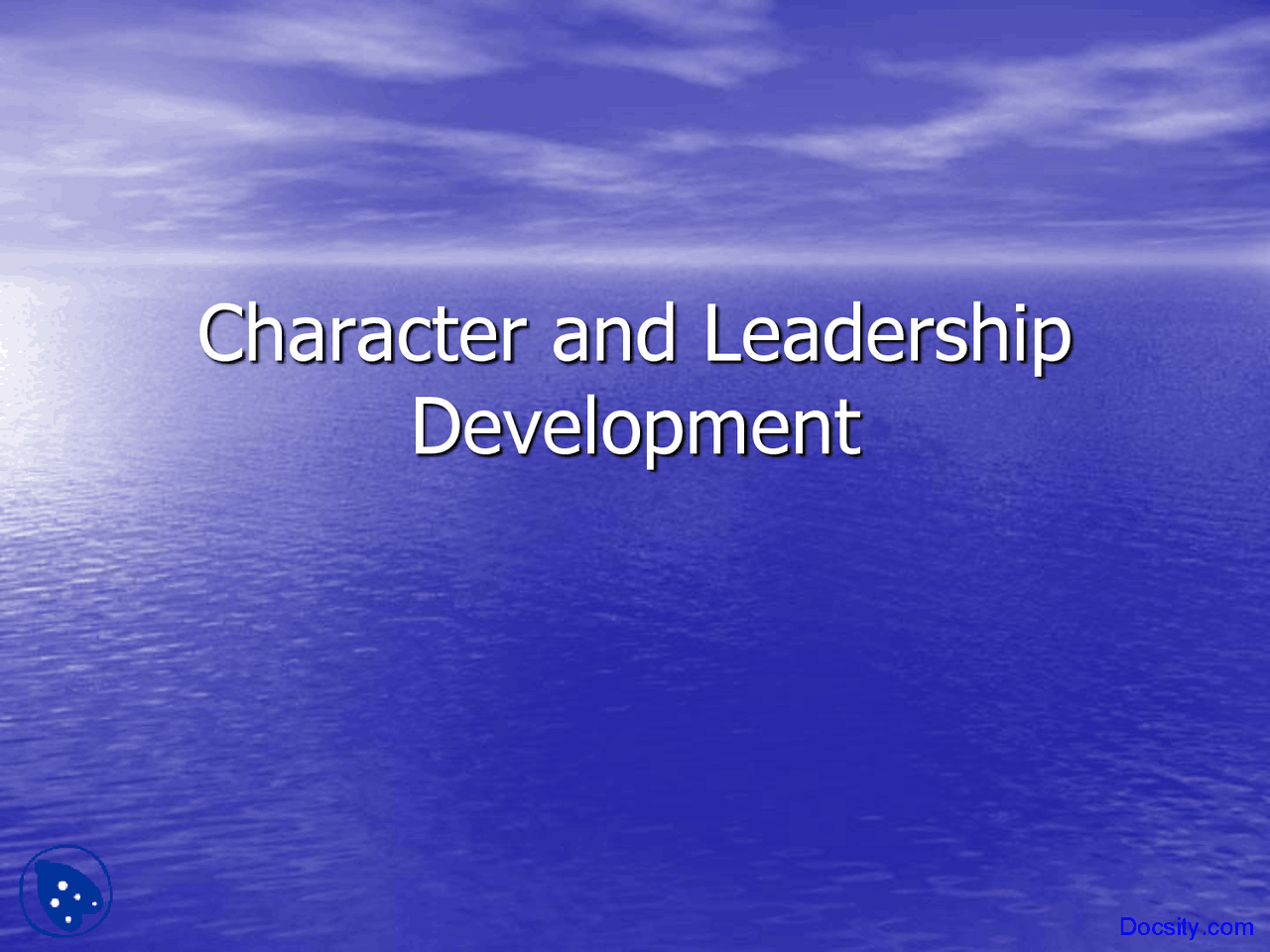 Character and Leadership Development - English Language - Lecture ...