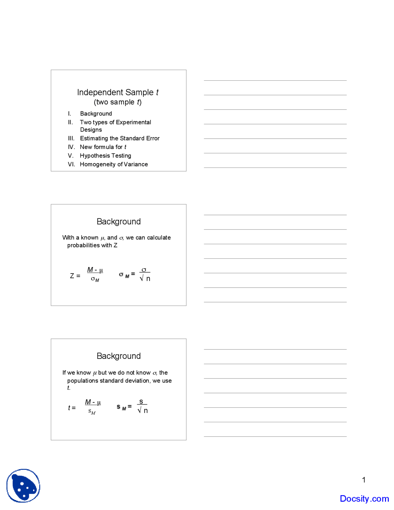 Independent Sample - Basic Statistics for Behavioral Science - Lecture ...