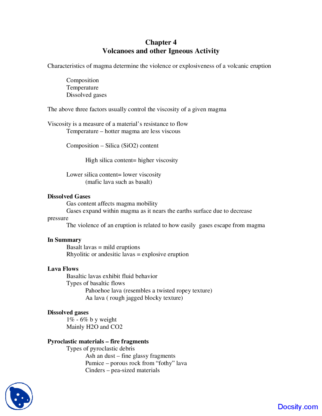 Volcanoes Other Igneous Activity Dynamic Earth Lecture Notes Docsity