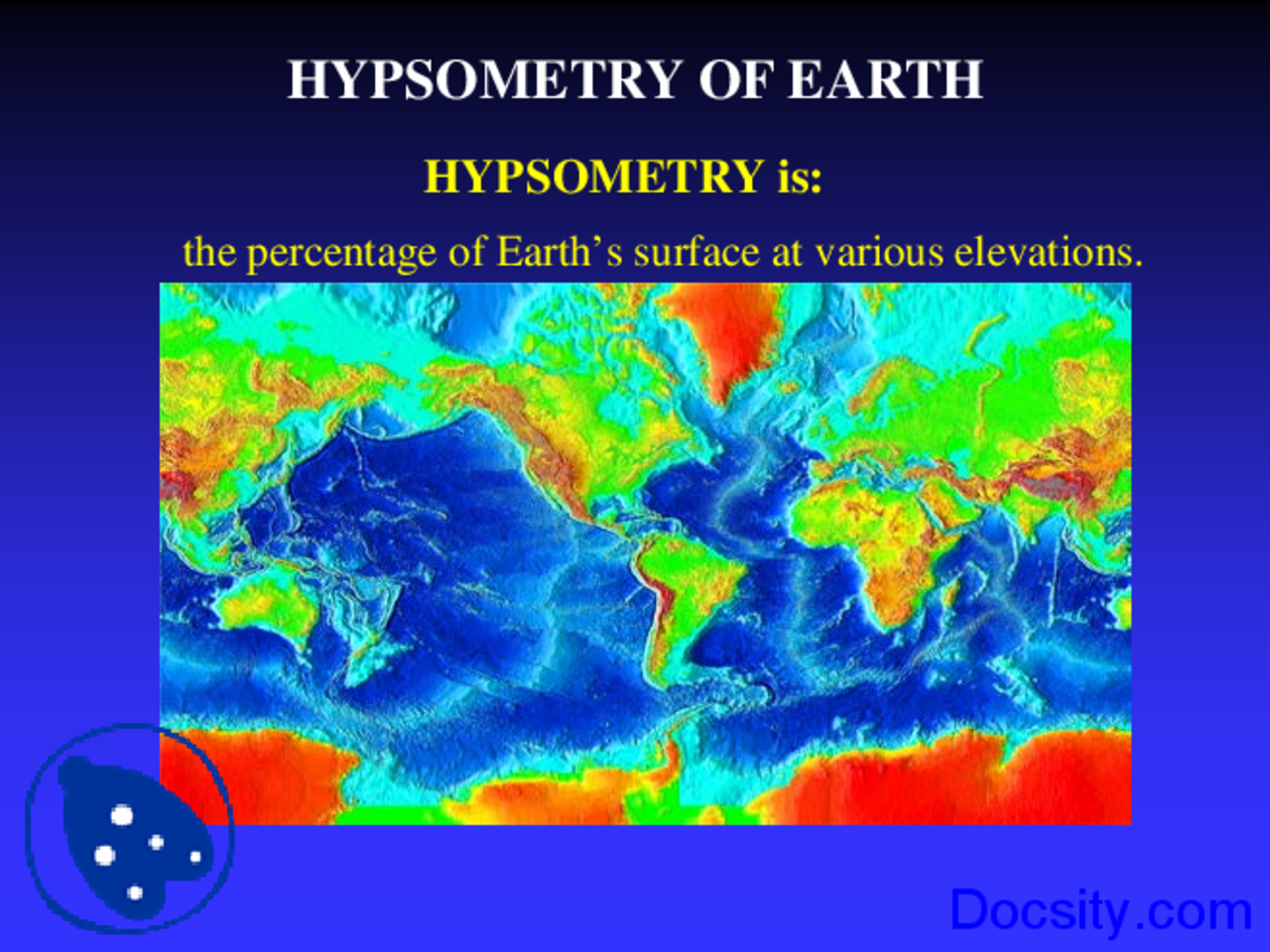 Hypsometry of Earth - Dynamic Earth - Lecture Slides | Slides Geology | Docsity