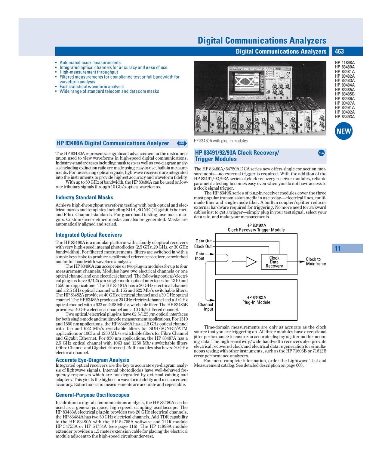 Agilent 83480a Digital Communications Analyzer Data Sheet Docsity