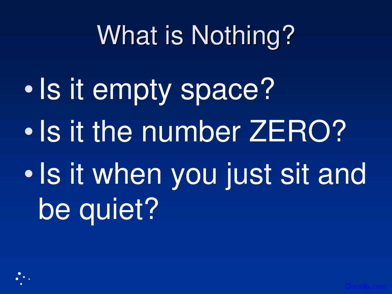 Lesson On Nothing - Sociology - Lecture Slides - Docsity