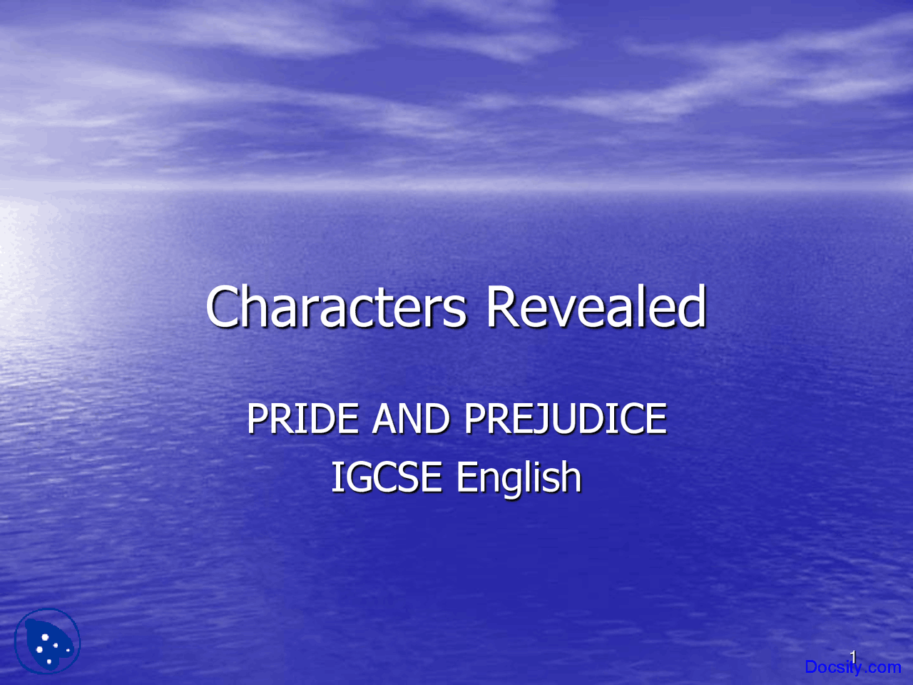 Characters Revealed - English Literature - Lecture Slides - Docsity
