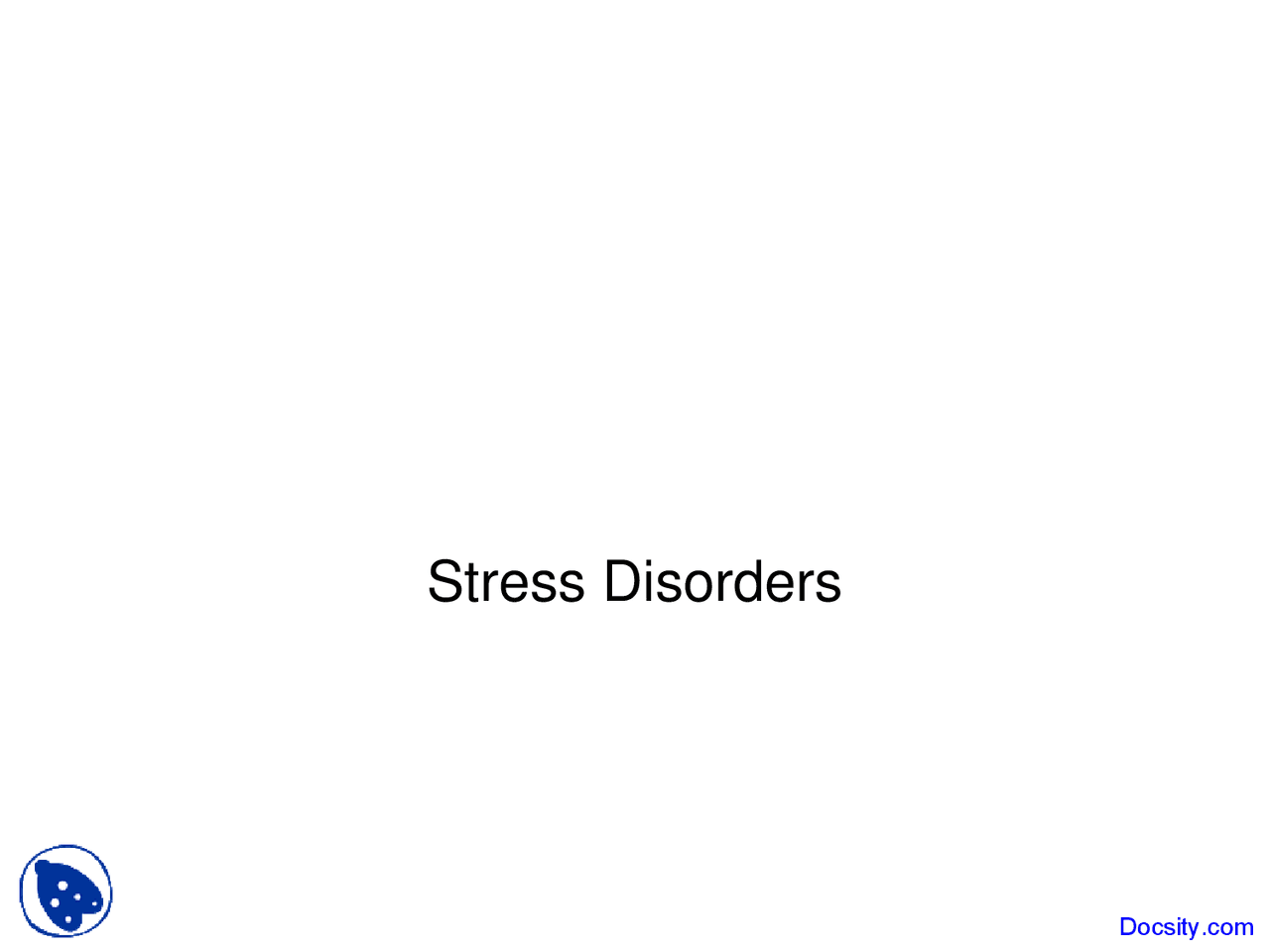 Stress Disorders Abnormal Psychology Lecture Slides Docsity