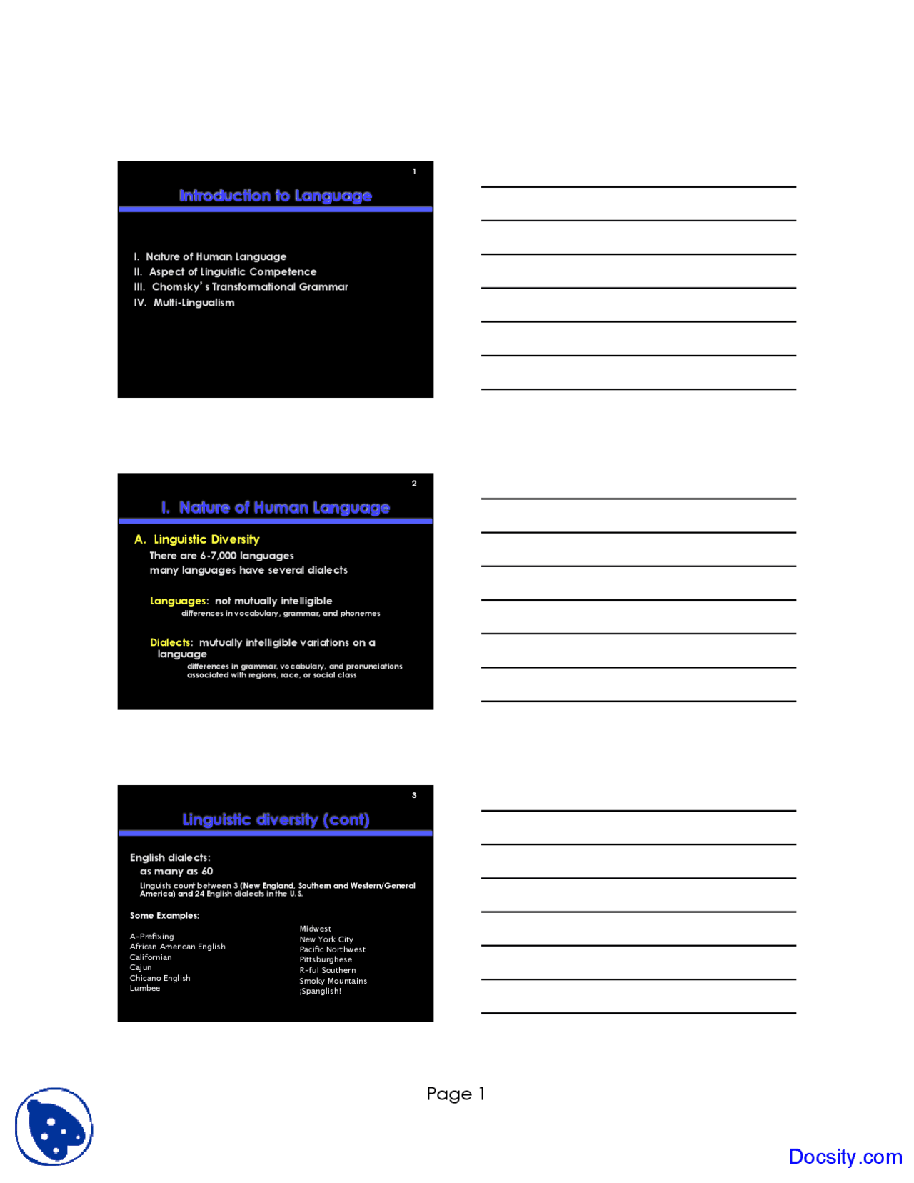 Introduction To Language Cognitive Psychology Lecture Slides Docsity
