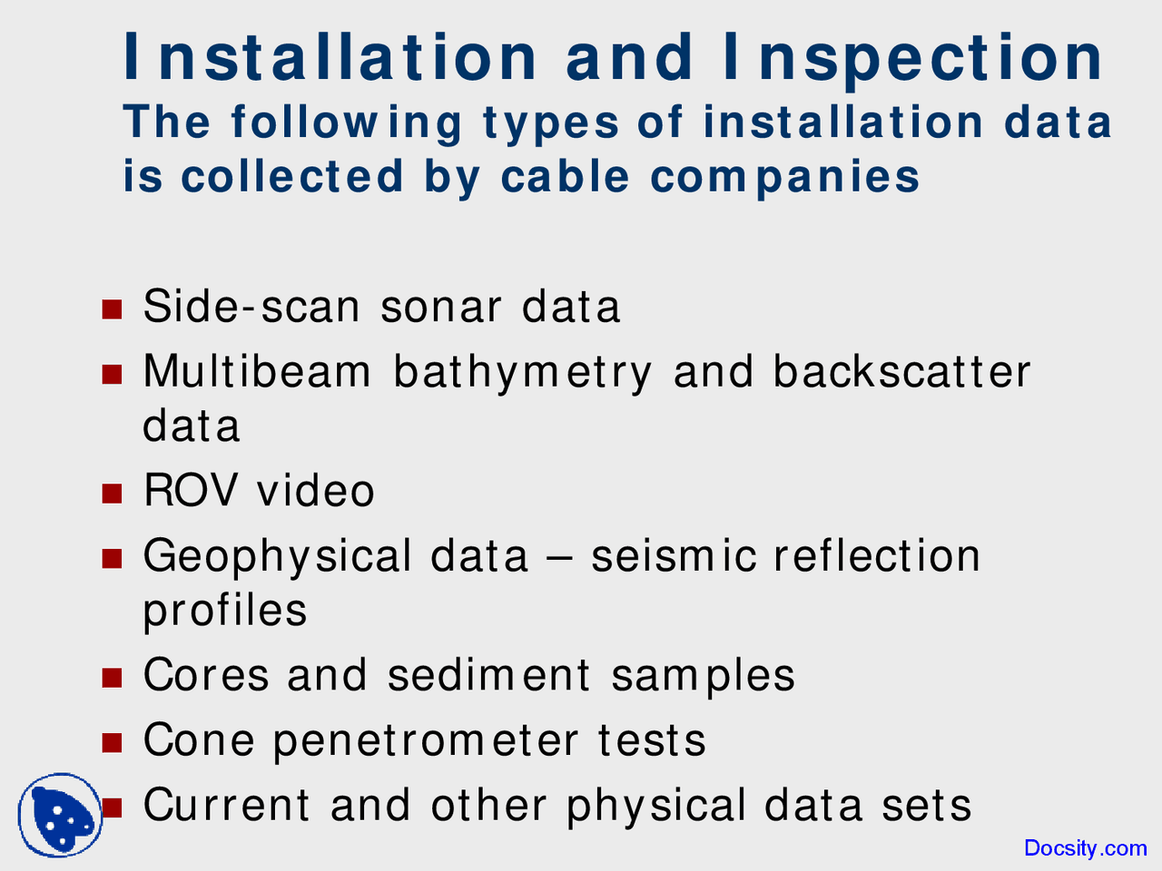 Installation And Inspection Dynamic Earth Lecture Slides Docsity