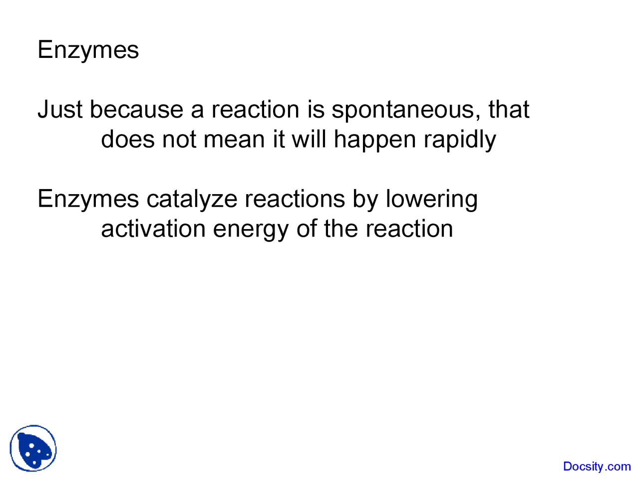 Enzymes Fundamental Biological Concepts Lecture Slides Docsity
