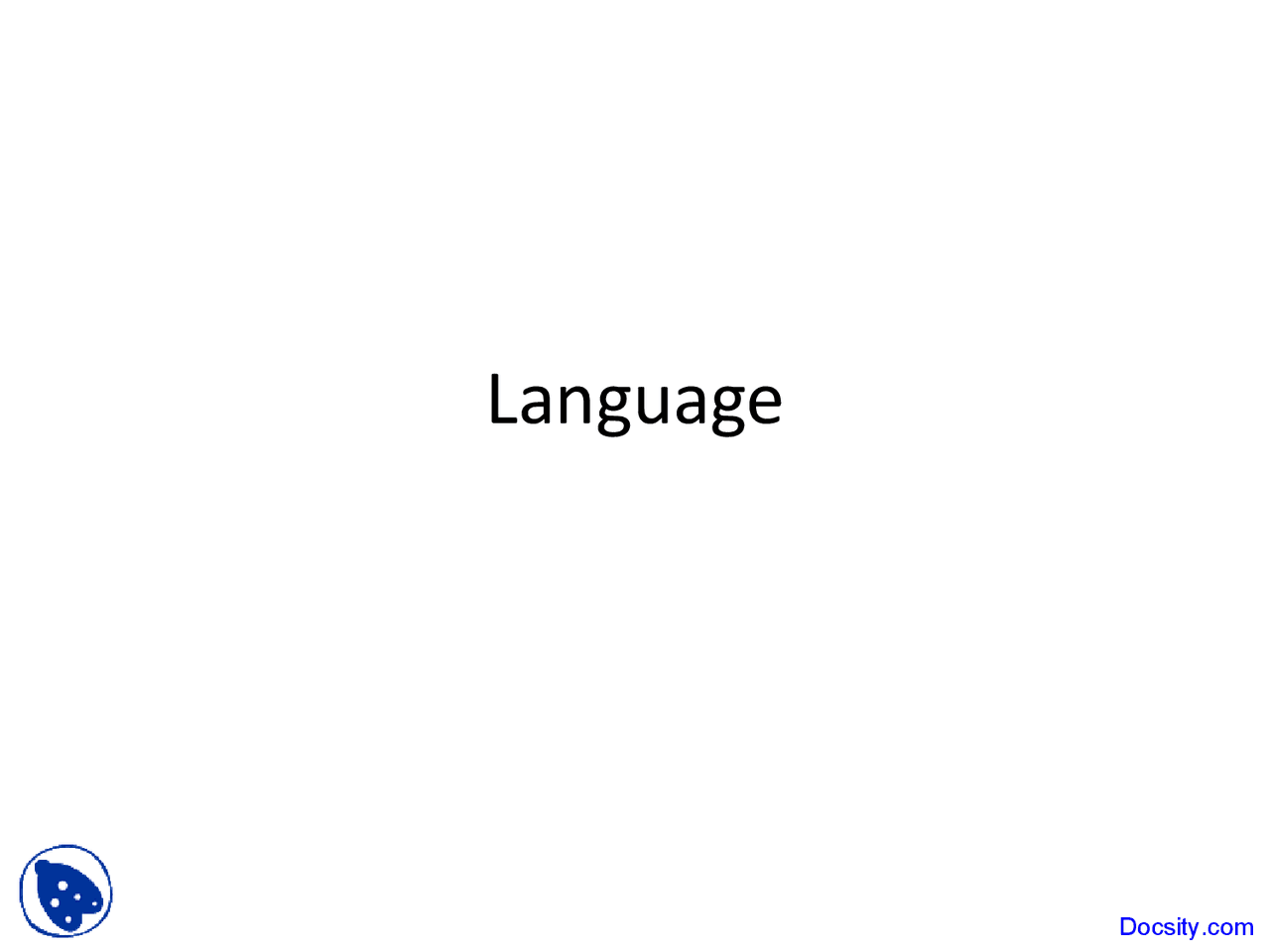 Language Cognitive Bases Of Behavior Lecture Slides Docsity