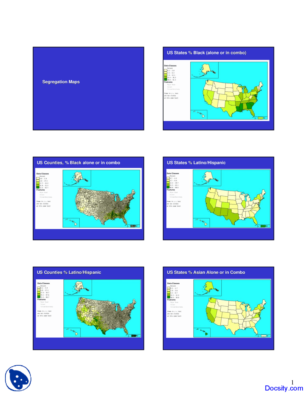 Segregation Maps Ethnic Movements In The Us Lecture Slides Slides