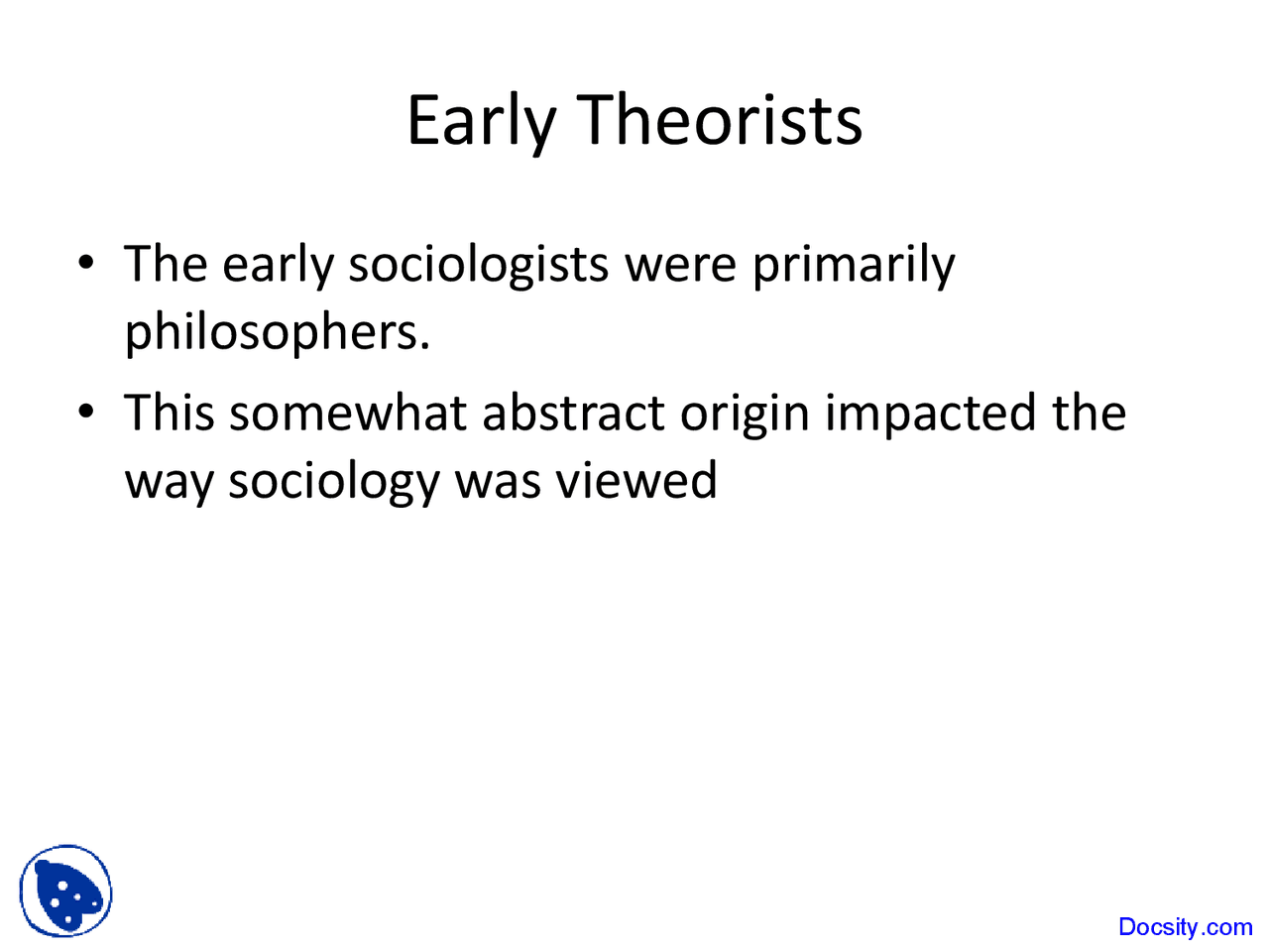 Early Theorists Introduction To Sociology Lecture Slides Docsity