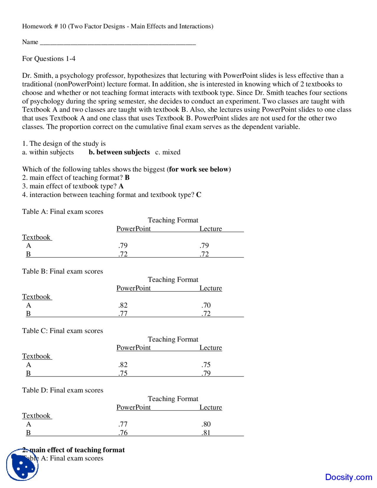 Independent Samples T Test - Cognitive Psychology - Solved Quiz ...