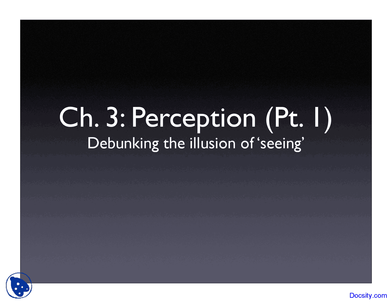 Perception Cognitive Psychology Lecture Slides Docsity