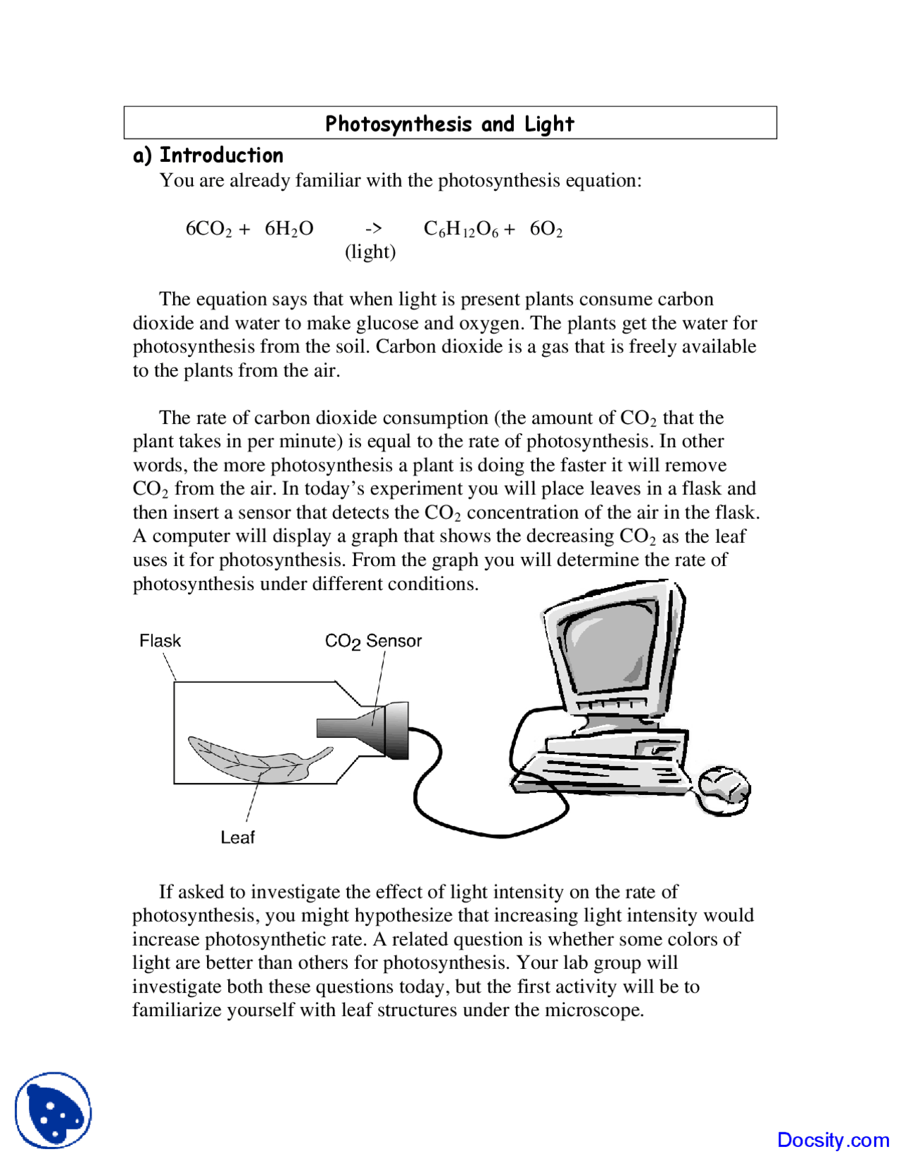 Photosynthesis and Light - Fundamental Biological Concepts - Lab ...
